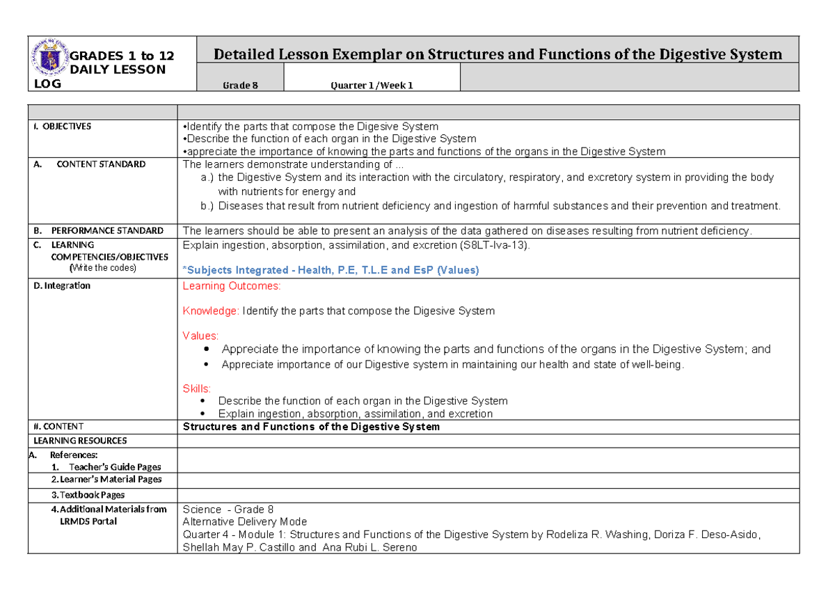 LE S8LT-IVa-13 - A LESSON PLAN IN AP - GRADES 1 to 12 DAILY LESSON LOG ...