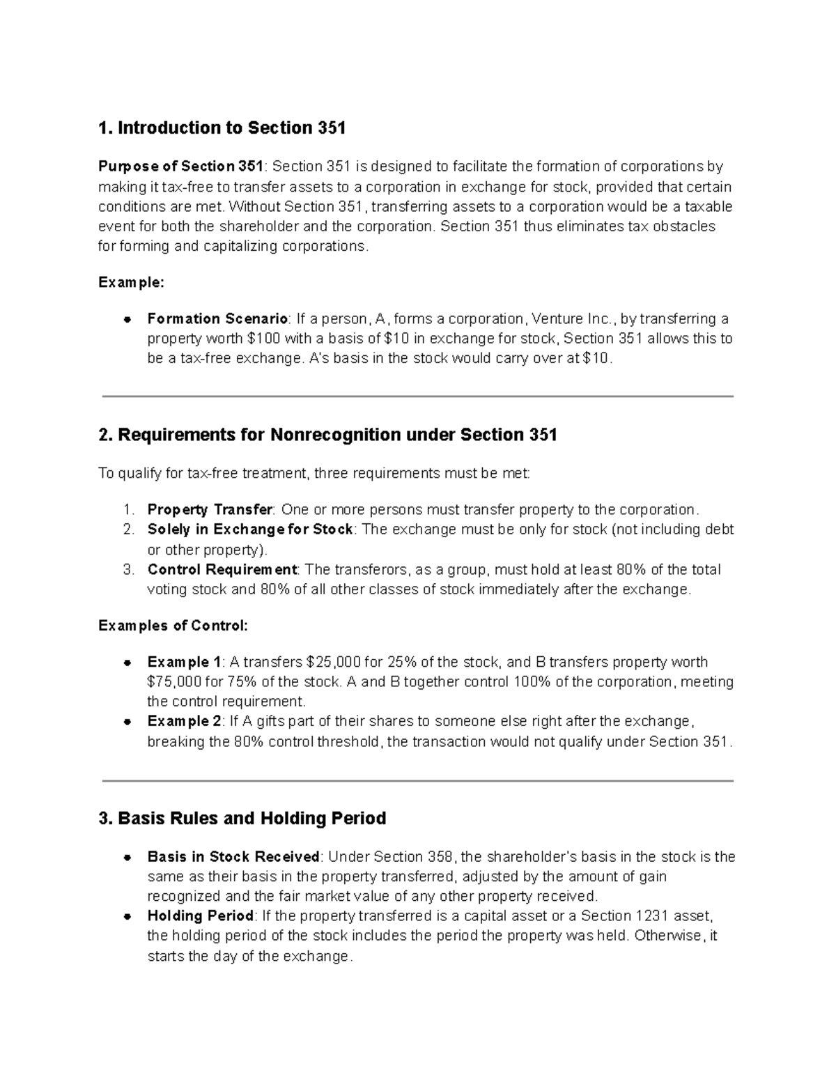 Introduction to Section 351 - 1. Introduction to Section 351 Purpose of Section 351: Section 351 ...