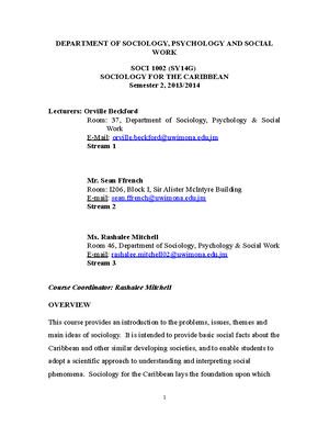 PSYC1000 Course Outline 2324 - DEPARTMENT OF SOCIOLOGY, PSYCHOLOGY AND ...