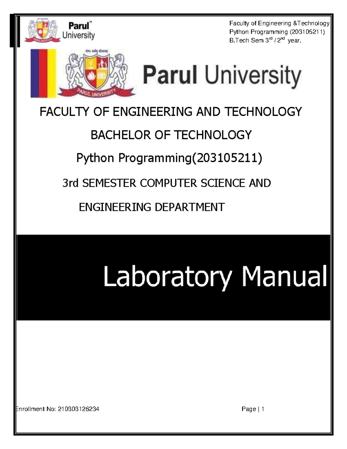 Malviya - MANUAL - Python Programming (203105211) B Sem 3rd / 2 nd year ...