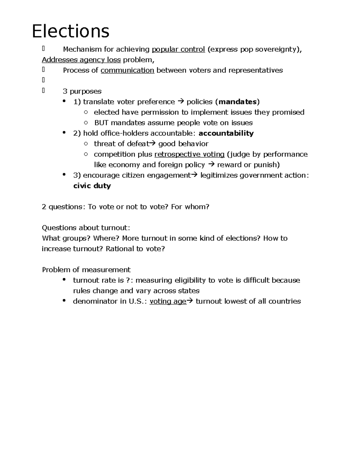 Elections 11 notes - Professor Jack Citrin - Elections Mechanism for ...