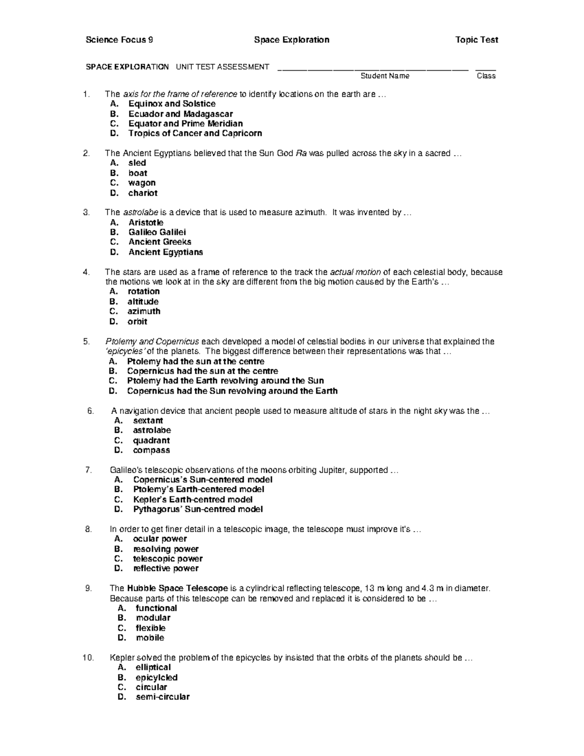 Space Exploration Final Unit Test Summary - Studocu