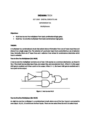 Lab 2 - Practical Lab Assignment - INDIANA TECH EET 1350 DIGITAL CIRCUITS LAB EXPERIMENT - Studocu