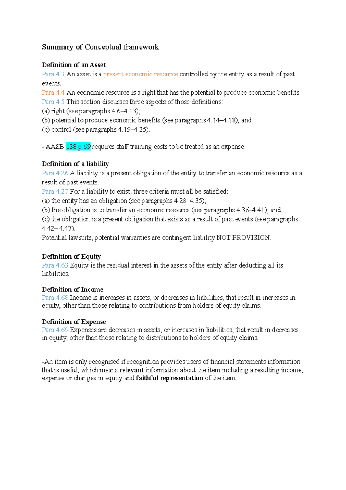 Notes FOR EXAM Summary Of Conceptual Framework Definition Of An Asset notes-for-exam-summary-of-conceptual-framework-definition-of-an-asset