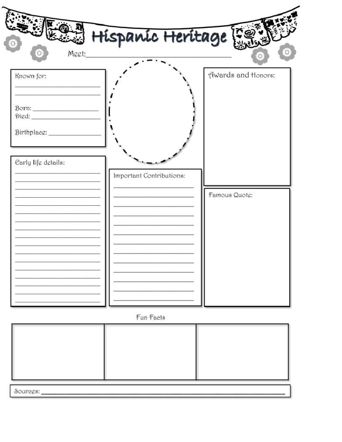 Name - write about what you learn about the essay - Hispanic Heritage ...
