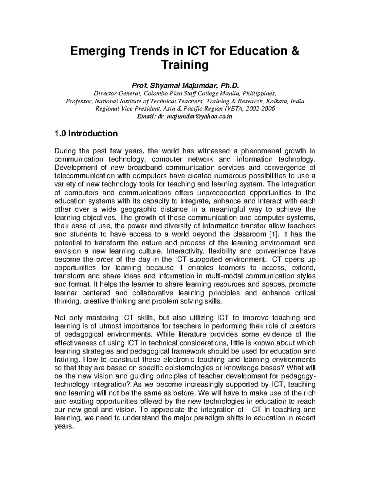 Emergingtrendsinictforeducationandtraining - Emerging Trends in ICT for ...