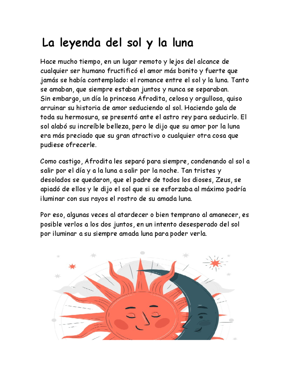 La leyenda del sol y la luna - Tanto se amaban, que siempre estaban ...