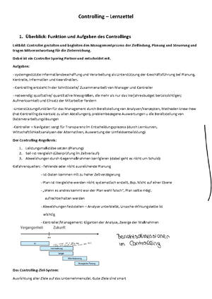 Aufgaben Controlling - CHAPTER EINS o i Definition Controlling ...