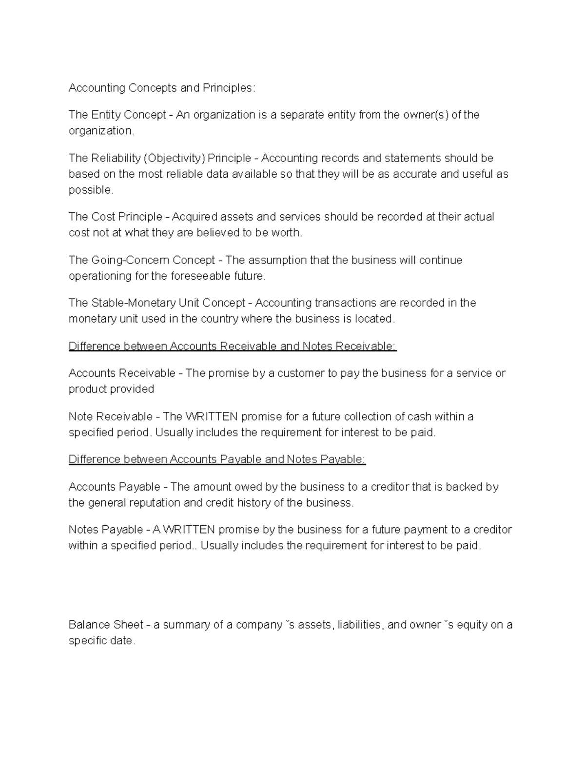 Accounting Basic Info - Accounting Concepts and Principles: The Entity ...