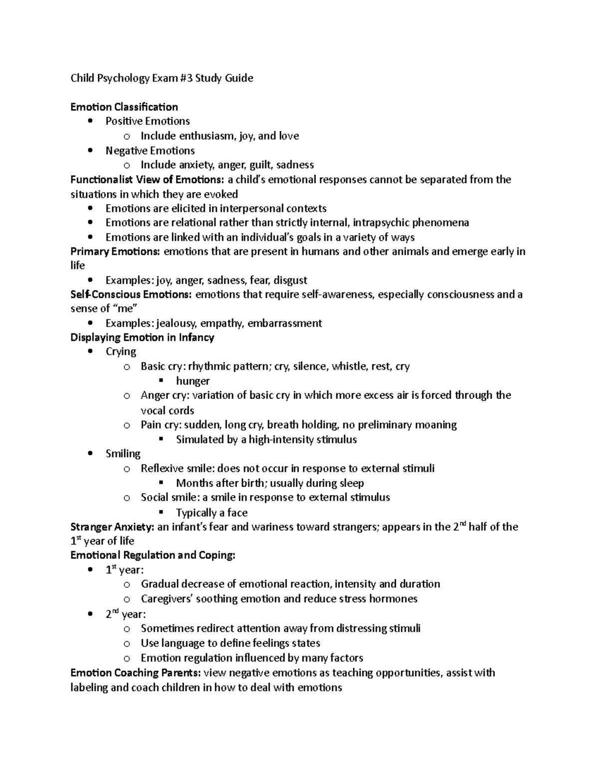 Child Psychology Exam 3 Studyguide - Child Psychology Exam Study Guide ...