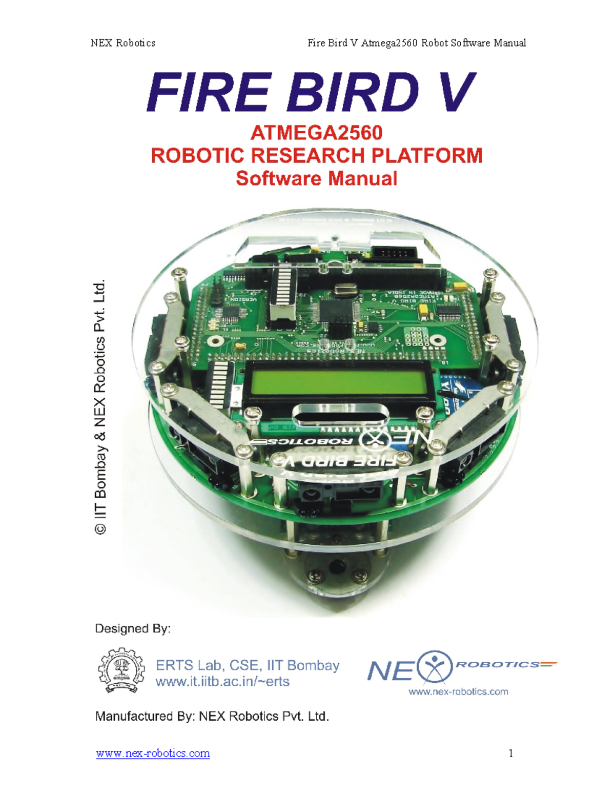 Fire Bird V Atmega 2560 Software Manual V1.00 15-08-2012 2012 - FIRE ...
