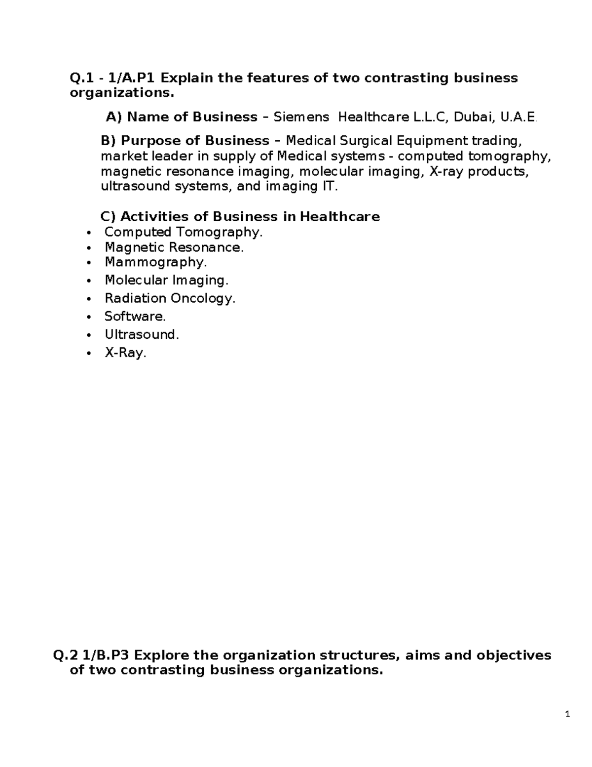 SHS Business Organization 2023-11-13 - Q - 1/A Explain the features of ...