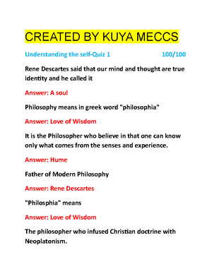 GE6100 Course Project - Course Project Course: Understanding Self Question: Research about the ...