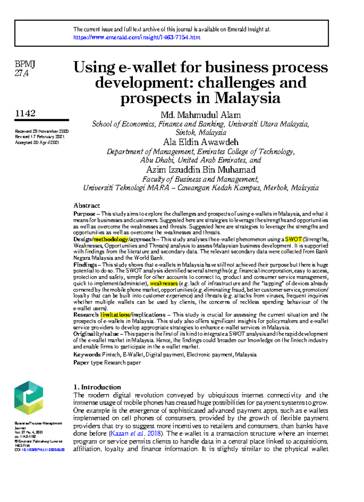 E-payment method survey in Malaysia - Using e-wallet for business ...