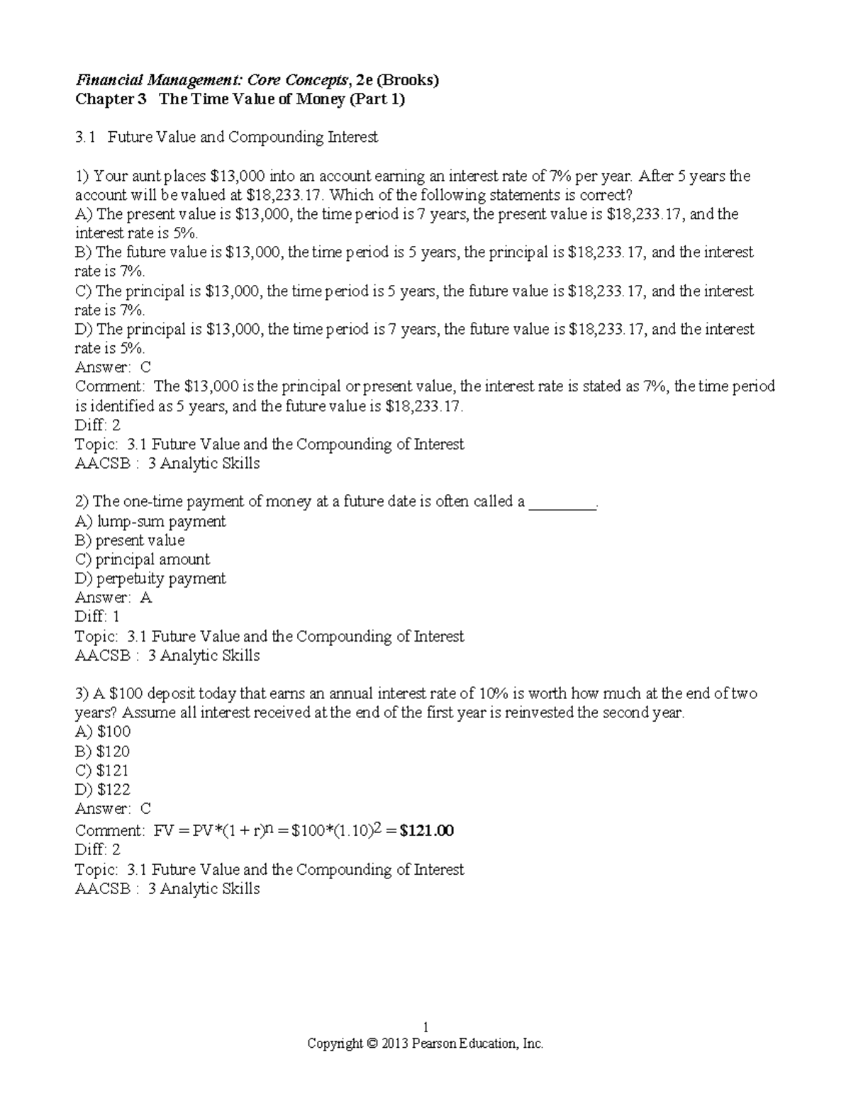 ch 3 tb Financial Management - Financial Management: Core Concepts, 2e ...