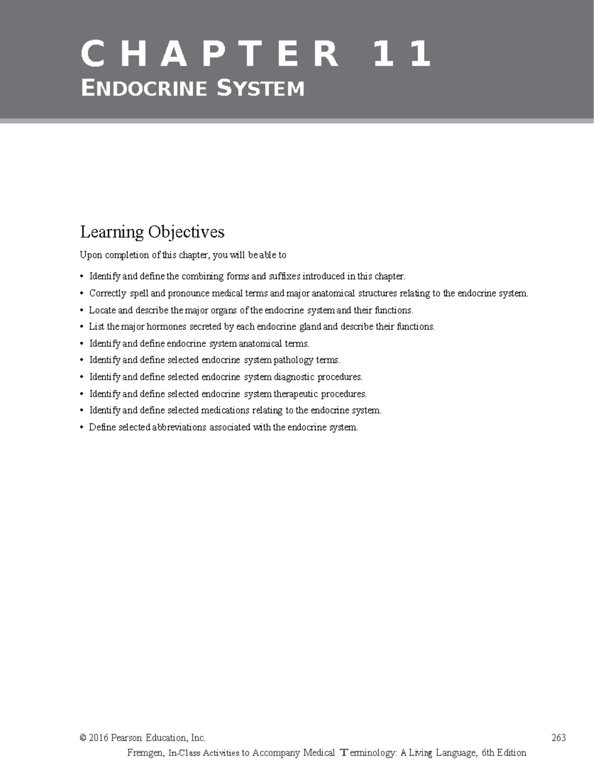 Chapter 11 class activity - © 2016 Pearson Education, Inc. 263 Fremgen ...