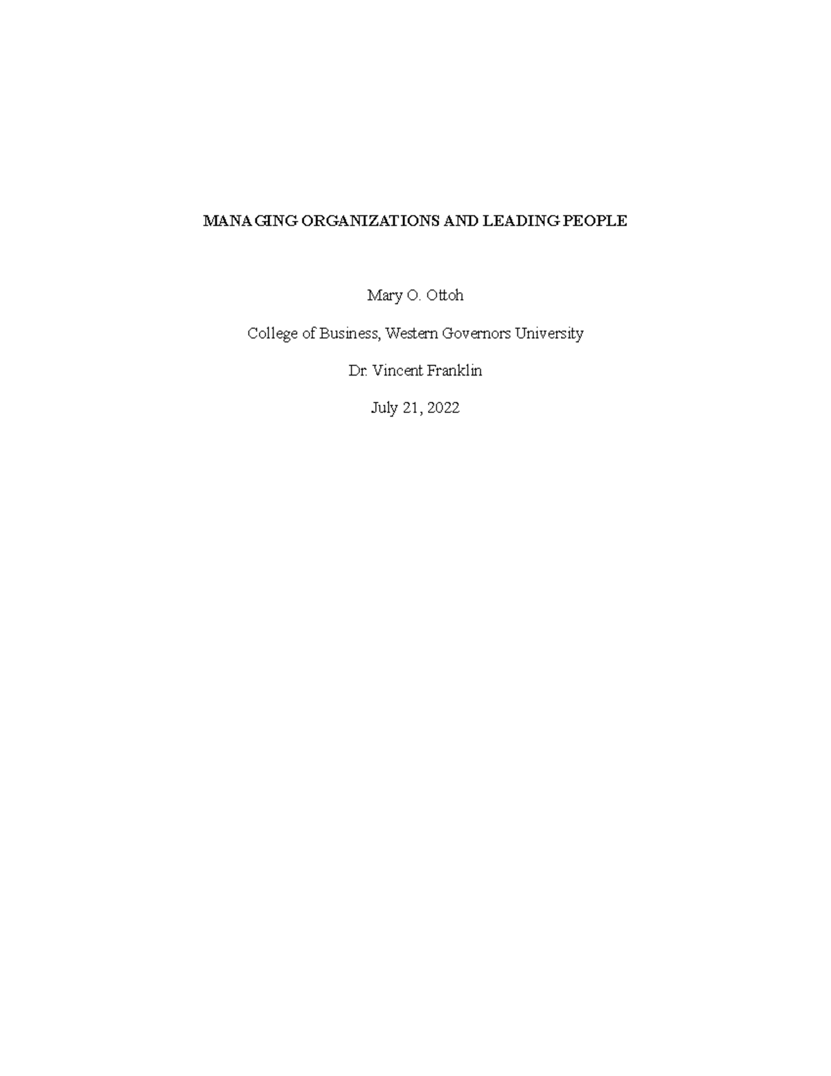 Revised apa 7th edition template (7) #1 - MANAGING ORGANIZATIONS AND ...