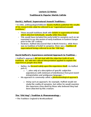 Winter 23 Lecture Schedule - AP/HUMA 1900 9 Introduction to Traditional ...