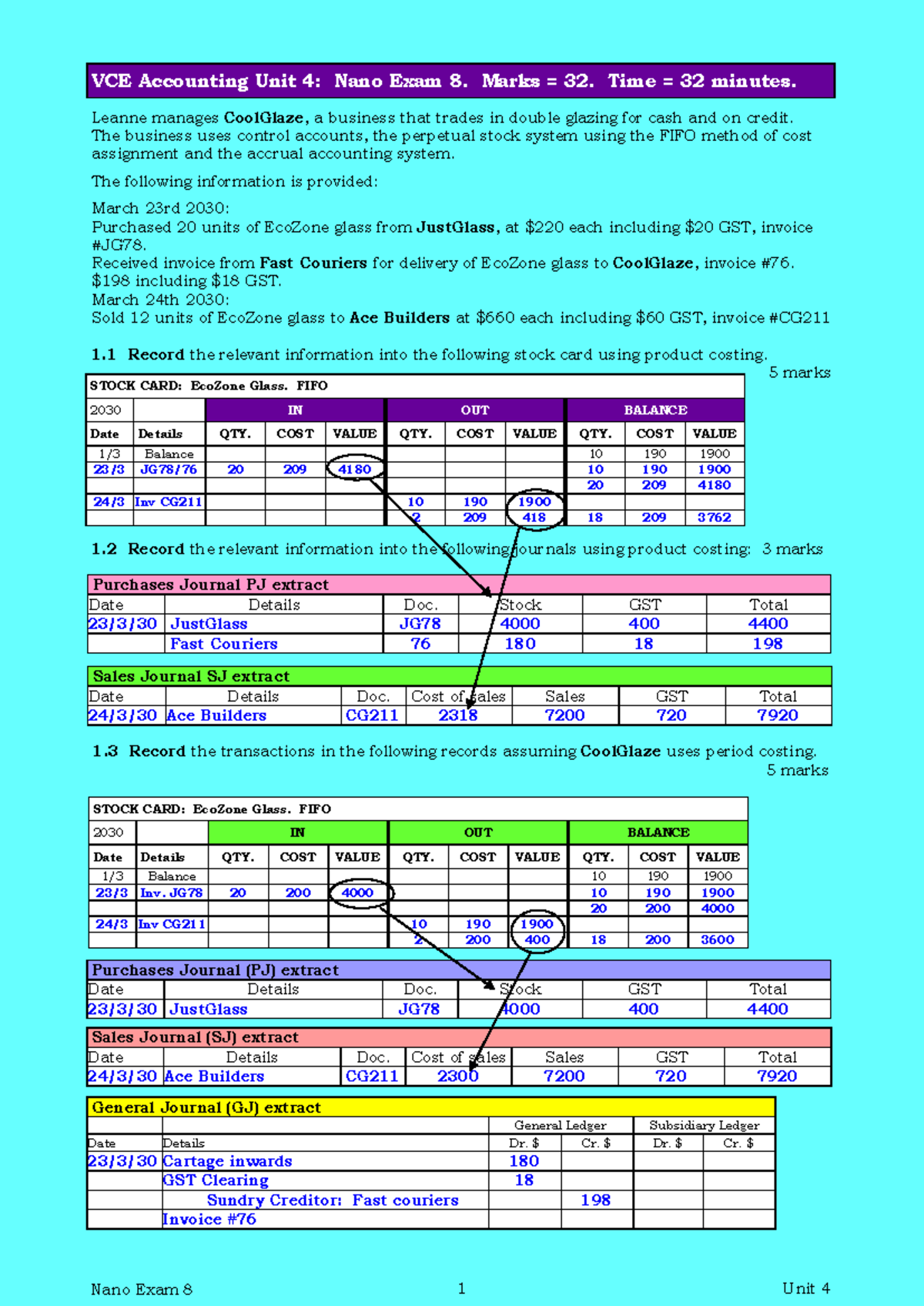 Macrob exam 8 solutions - Nano Exam 8 1 Unit 4 VCE Accounting Unit 4 ...