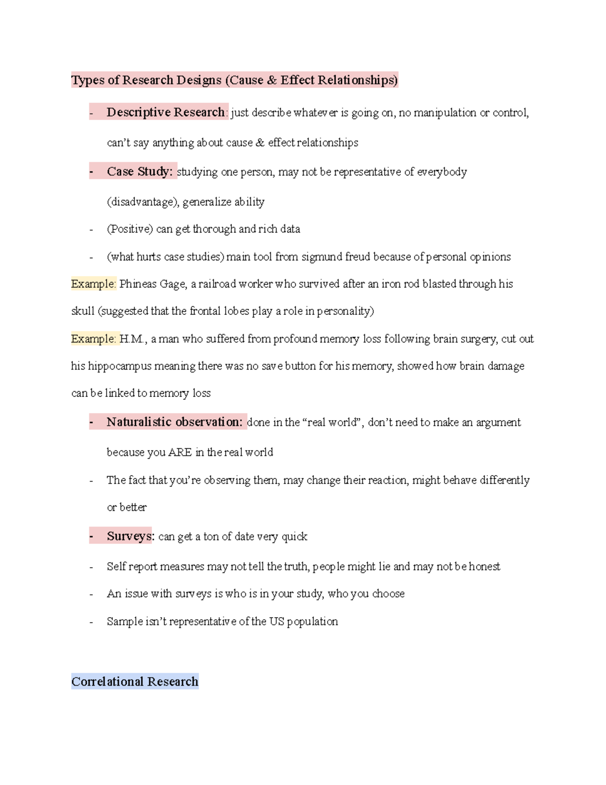 PSY-101 Research Methods in Psychology - Types of Research Designs ...