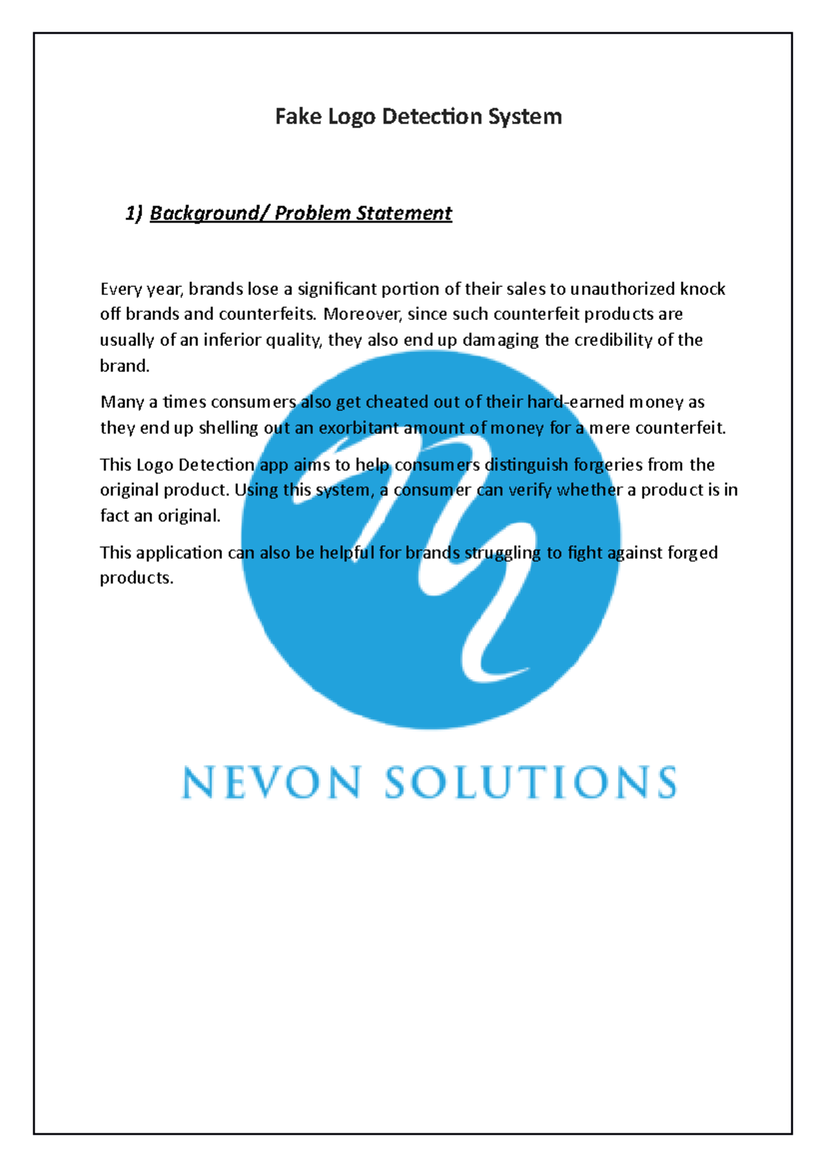 PY038 - Fake Logo Detection System 1) Background/ Problem Statement ...