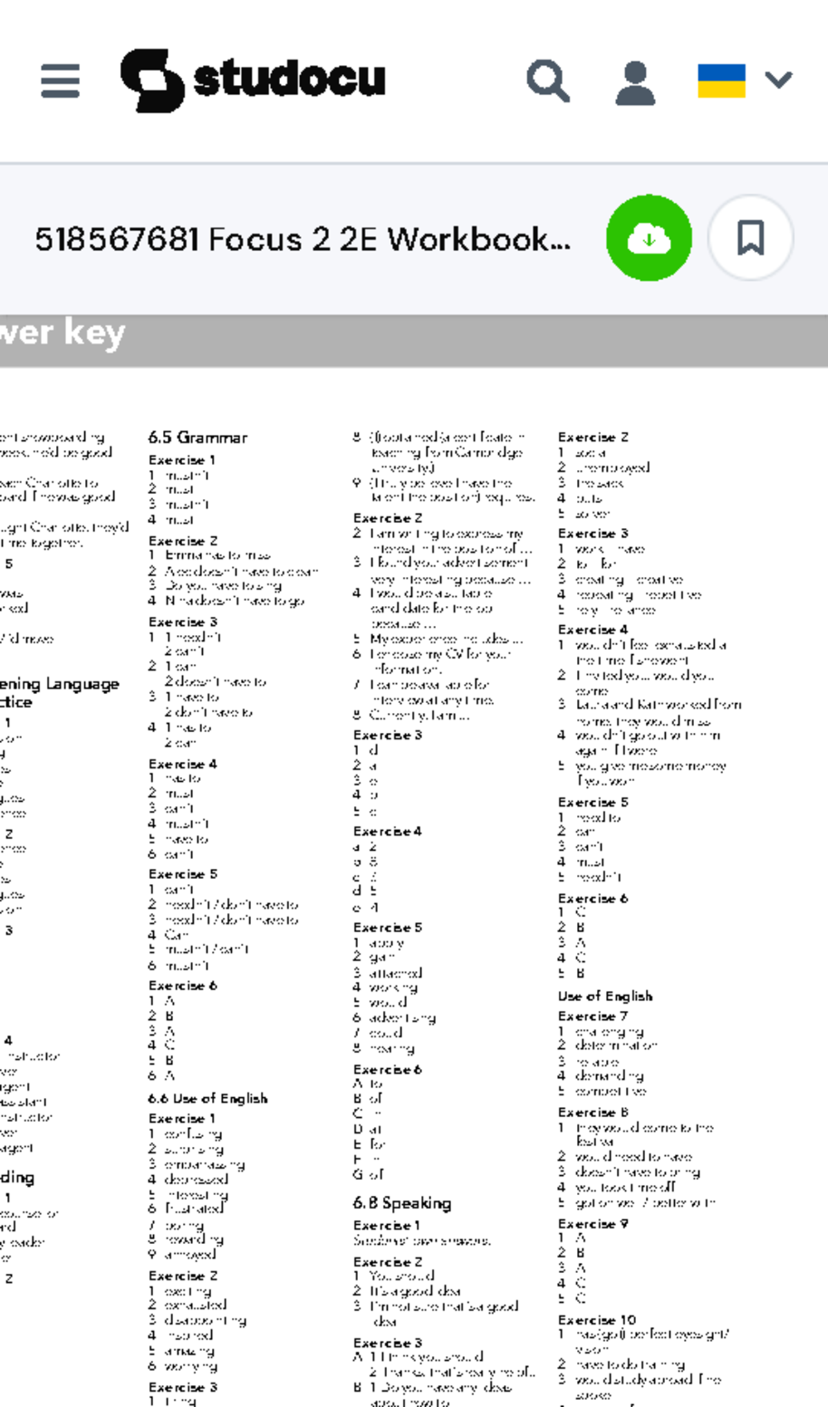 518567681 Focus 2 2E Workbook Answers - 1 Vocabulary Exercise 1 1 ...