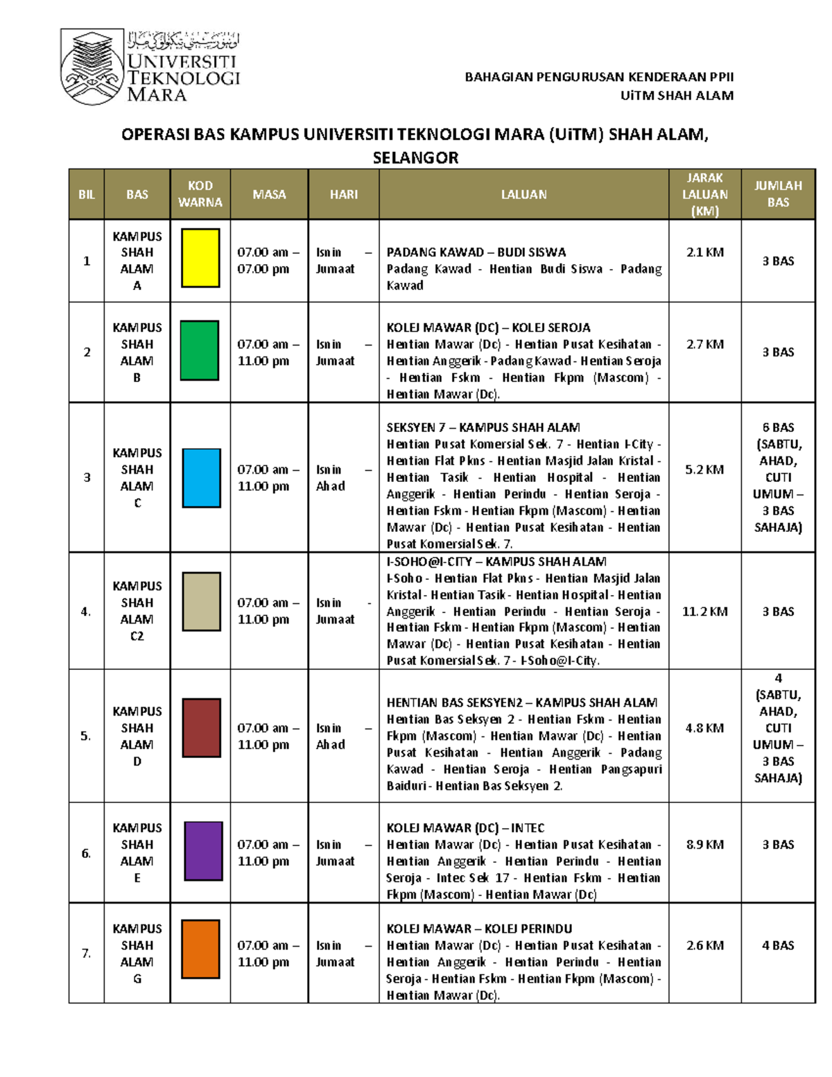 Operasi-BAS- Kampus-SHAH ALAM-merged - BAHAGIAN PENGURUSAN KENDERAAN ...