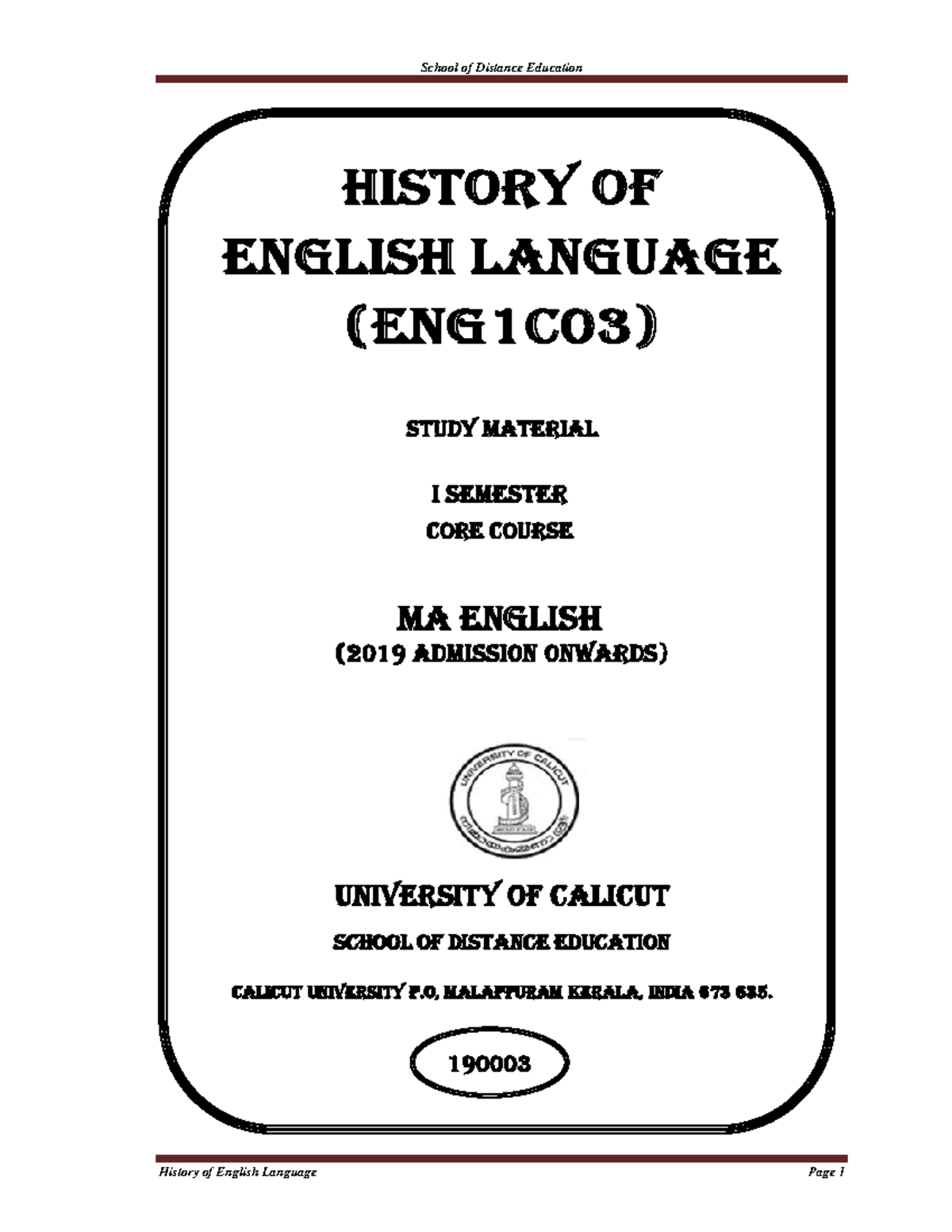 History Of English Language 0 HISTORY OF ENGLISH LANGUAGE ENG 1 C 03 history-of-english-language-0-history-of-english-language-eng-1-c-03