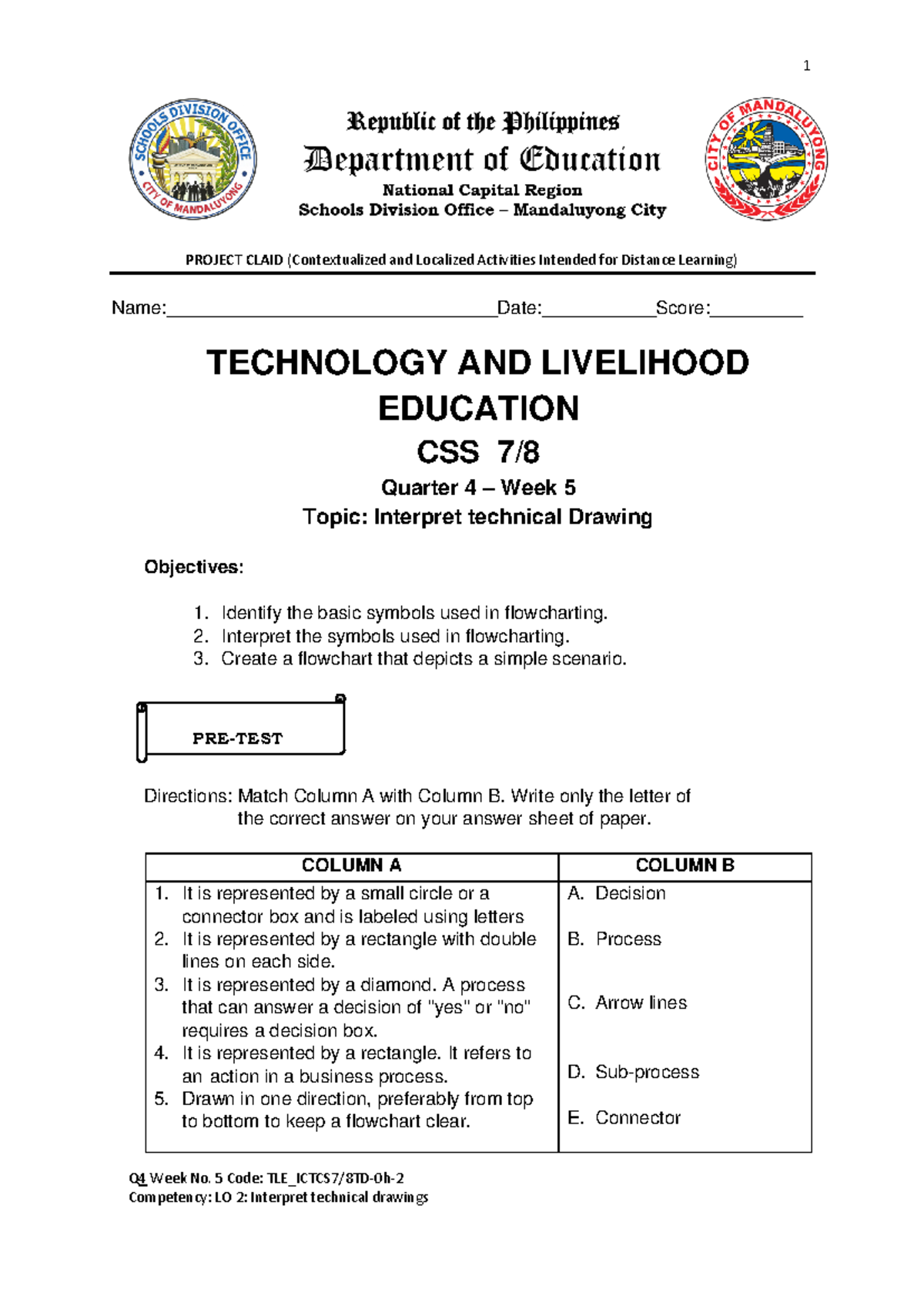 TLE CSS 7 Q4 AS Week 5 - notes - Q 4 Week No. 5 Code: TLE_ICTCS7/8TD-0h ...