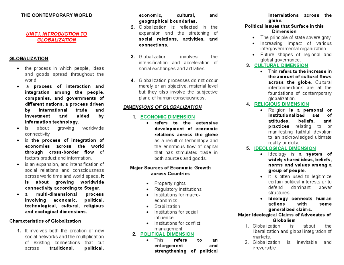 Inbound 3132302020223836311 - THE CONTEMPORARY WORLD UNIT I ...