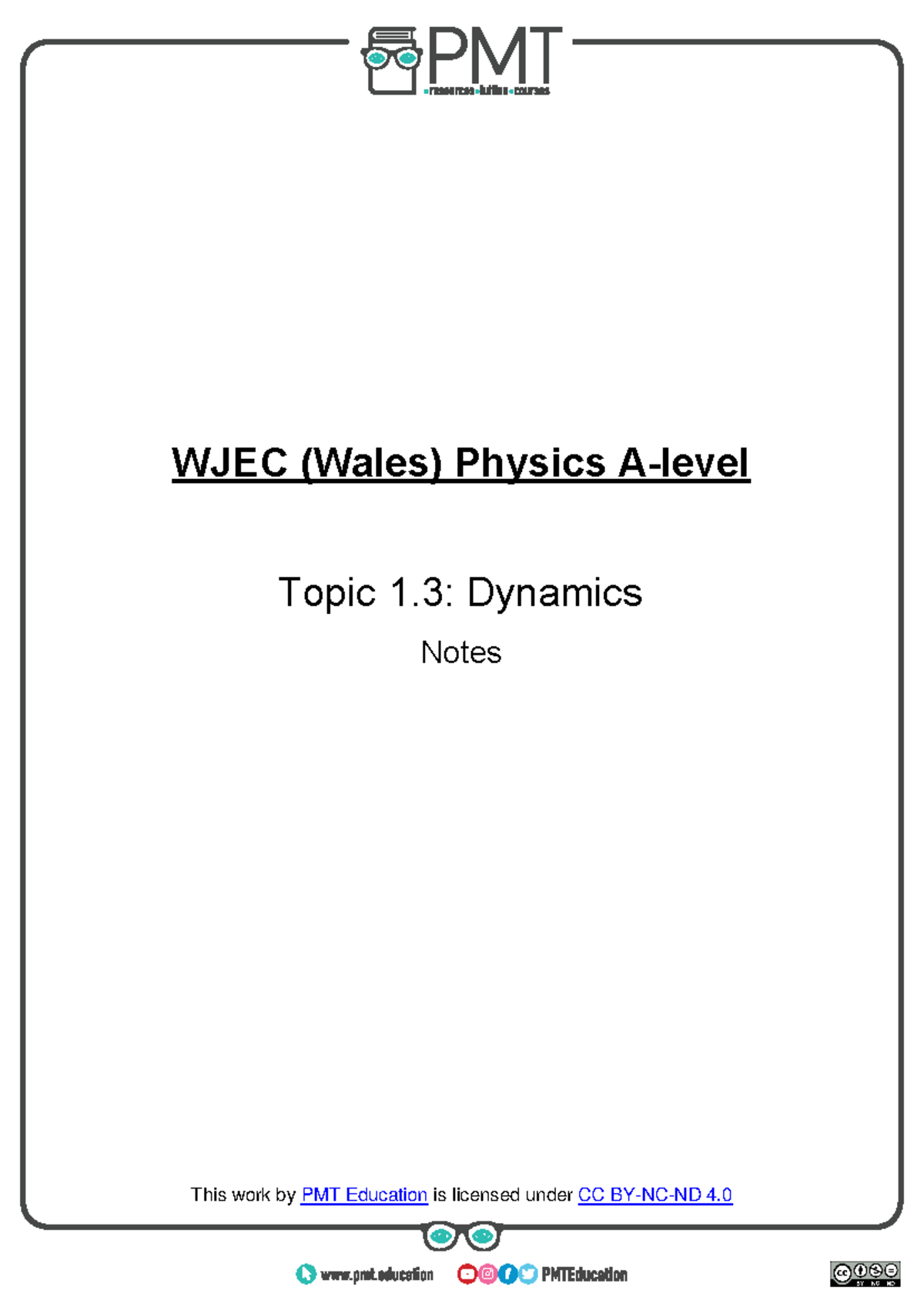 Dynamics notes 2 - bit/pmt-edu-cc bit/pmt-cc WJEC (Wales) Physics A ...