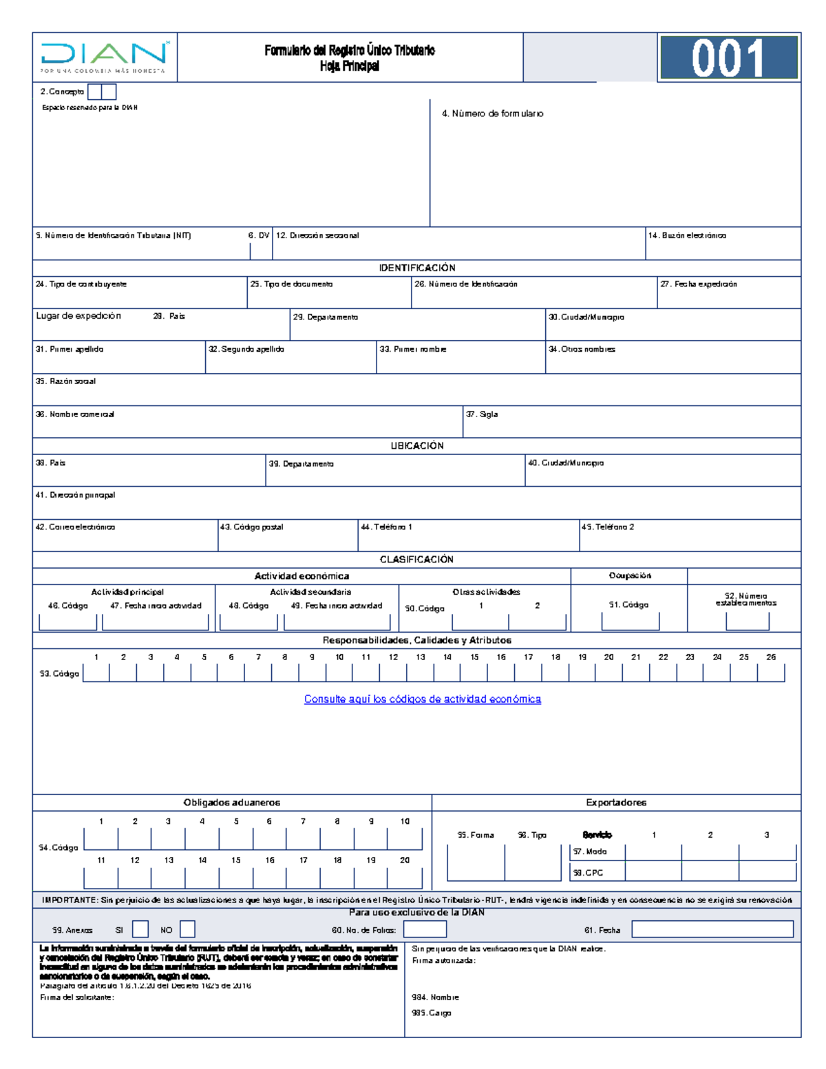RUT 1 4 0 editable - RUT para diligenciar cambios de correo y enviar a ...