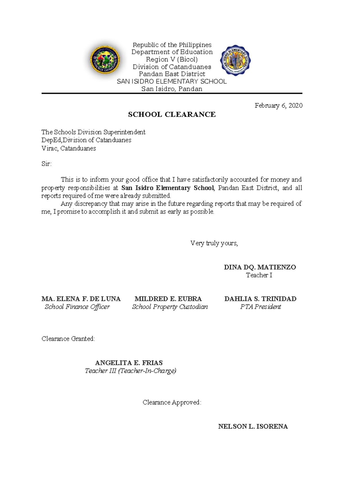 School-clearance - forms - Republic of the Philippines Department of ...