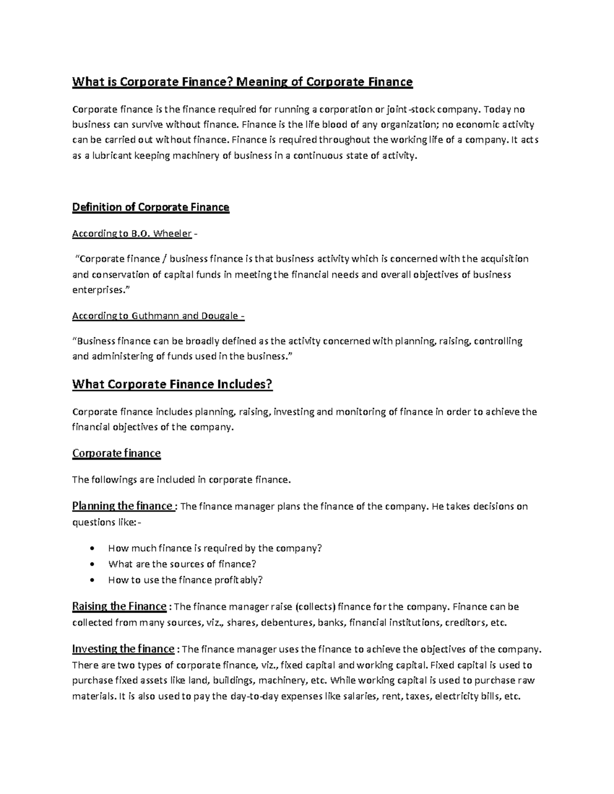 Corporate finance meaning AND nature - What is Corporate Finance ...