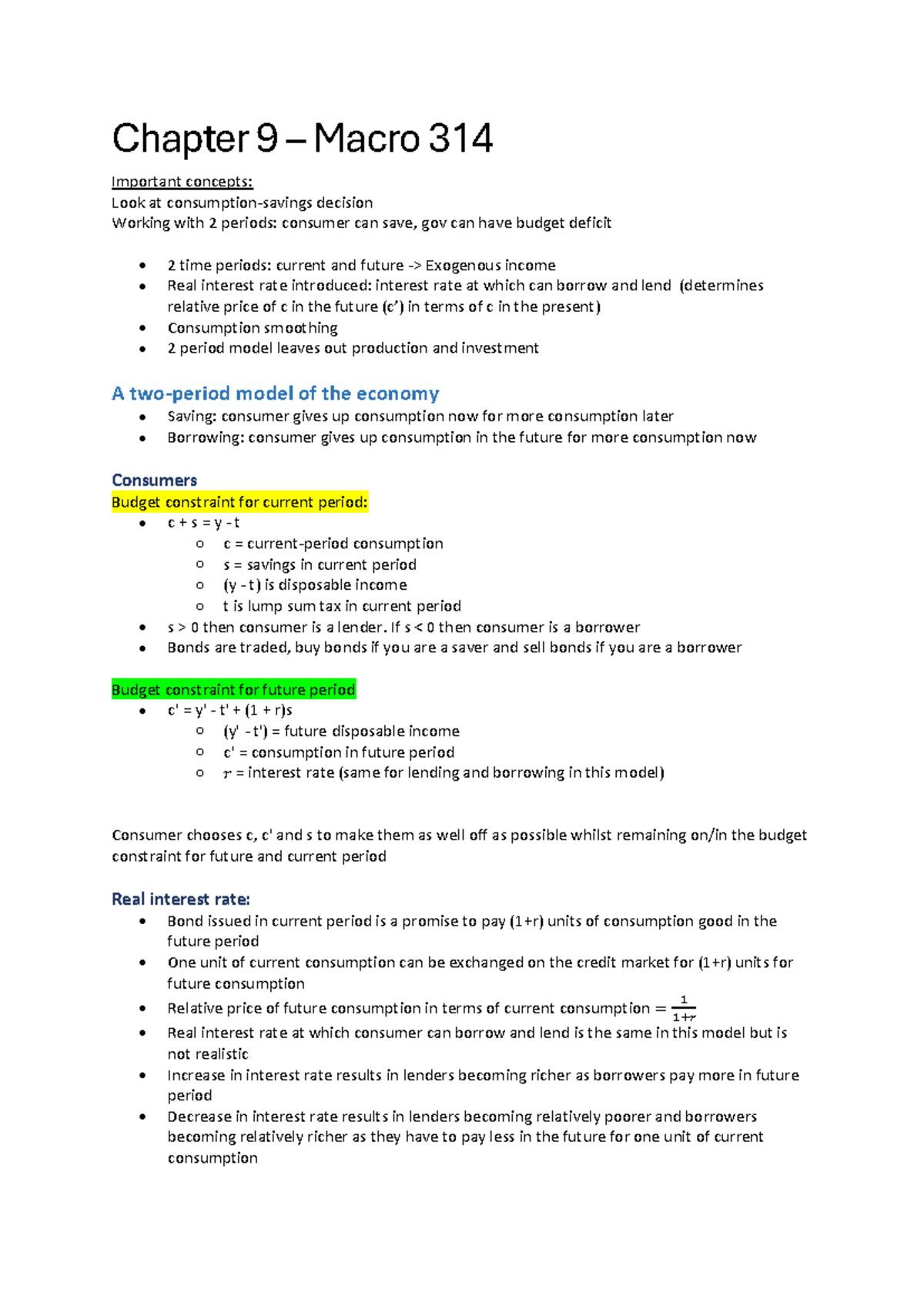 Macros Chapter 9 - Chapter 9 – Macro 314 Important concepts: Look at ...