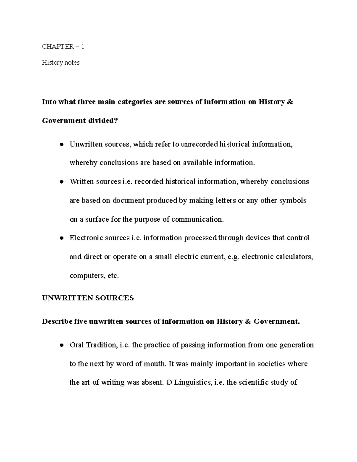 Chapter – 1 history notes ptt. 4 - CHAPTER – 1 History notes Into what ...