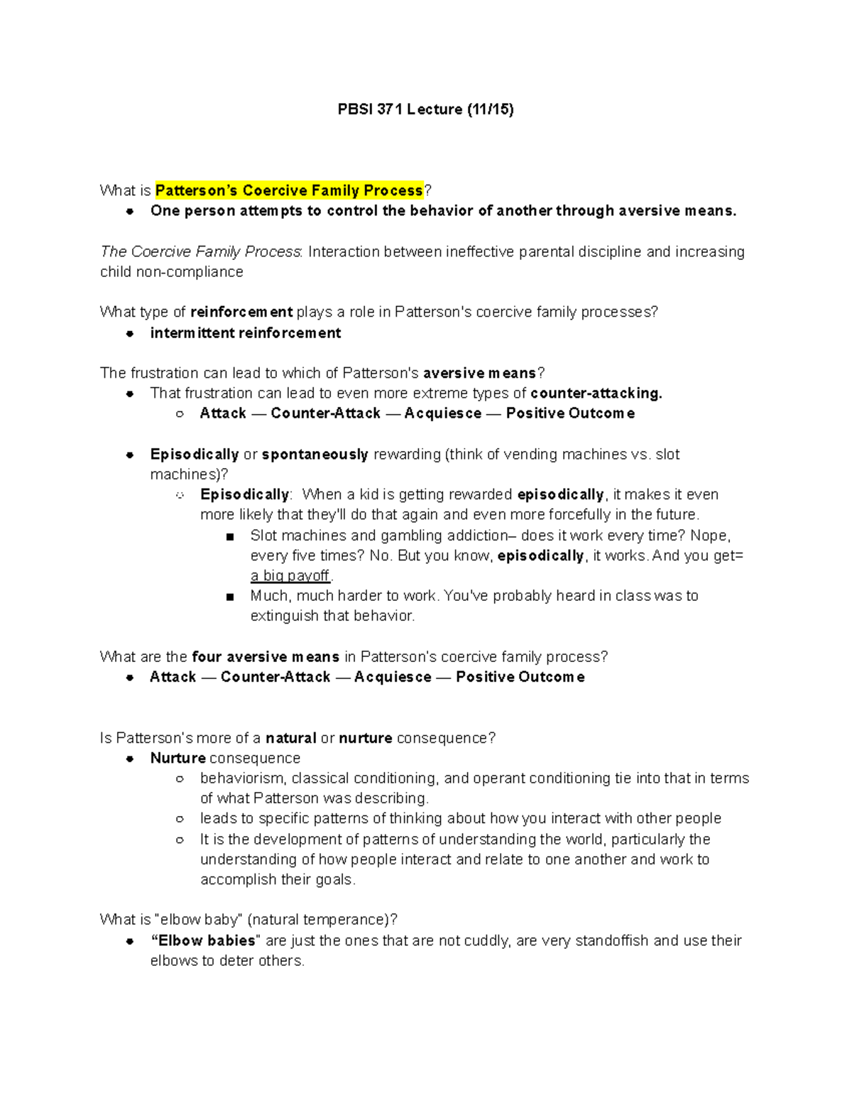 PBSI 371 Lecture (11 15) - PBSI 371 Lecture (11/15) What is Patterson’s ...