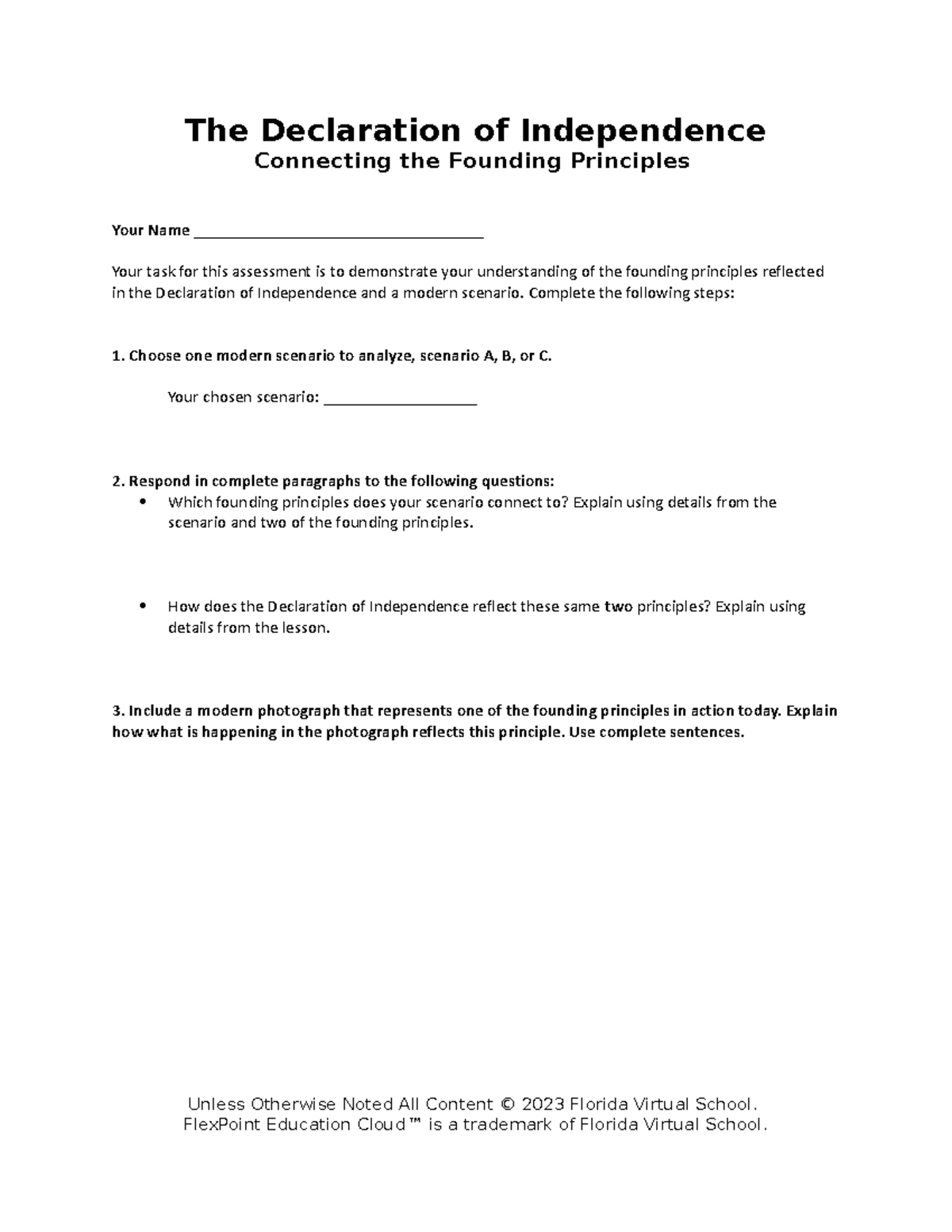 The declaration of independence template - The Declaration of ...