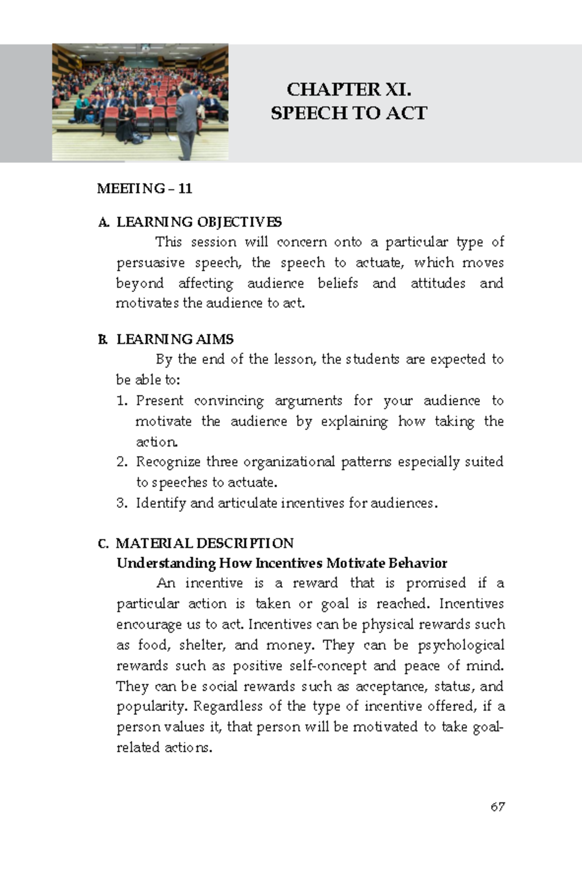 Meeting 11 Speech TO ACT - CHAPTER XI. SPEECH TO ACT MEETING – 11 A ...