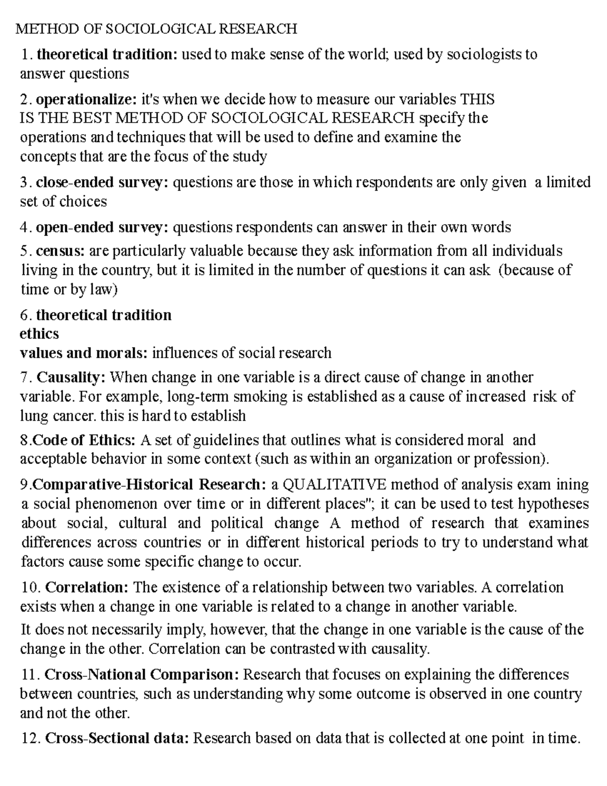 Methods of Sociological Research - METHOD OF SOCIOLOGICAL RESEARCH ...