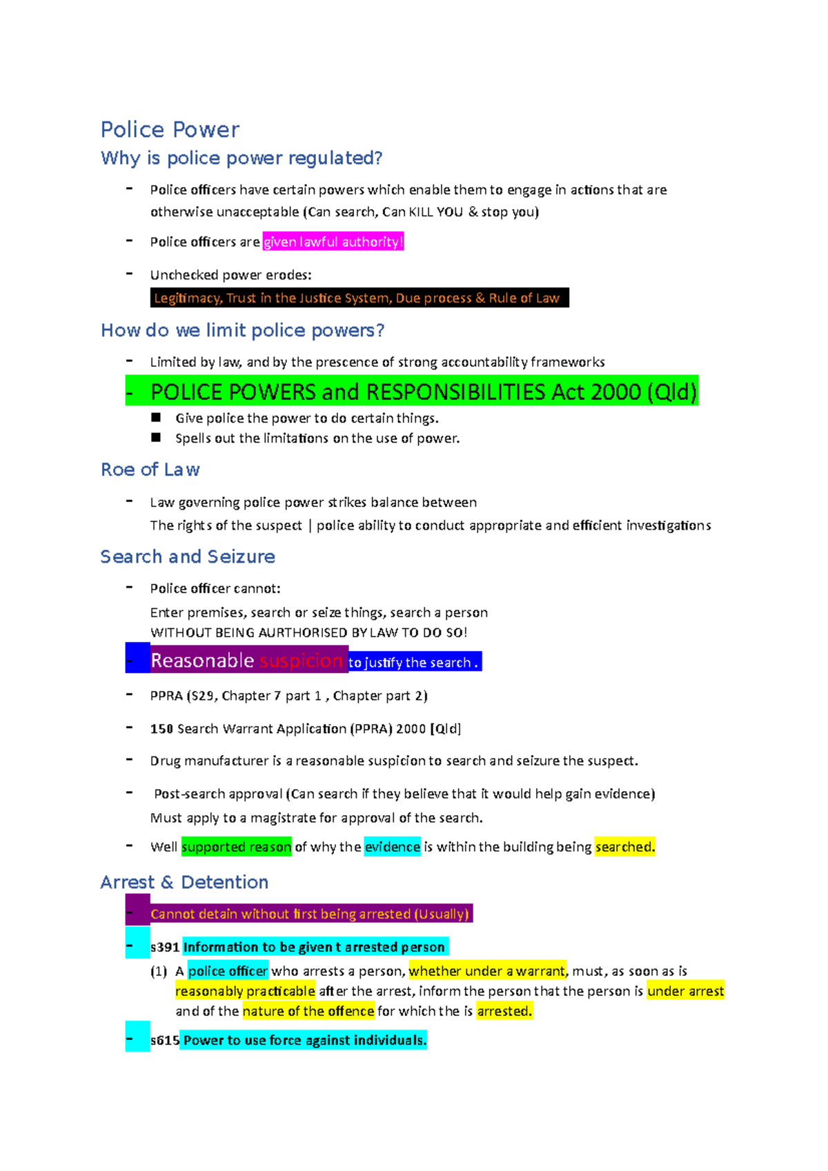 Week 4 (Police Power) - Police Power Why is police power regulated ...