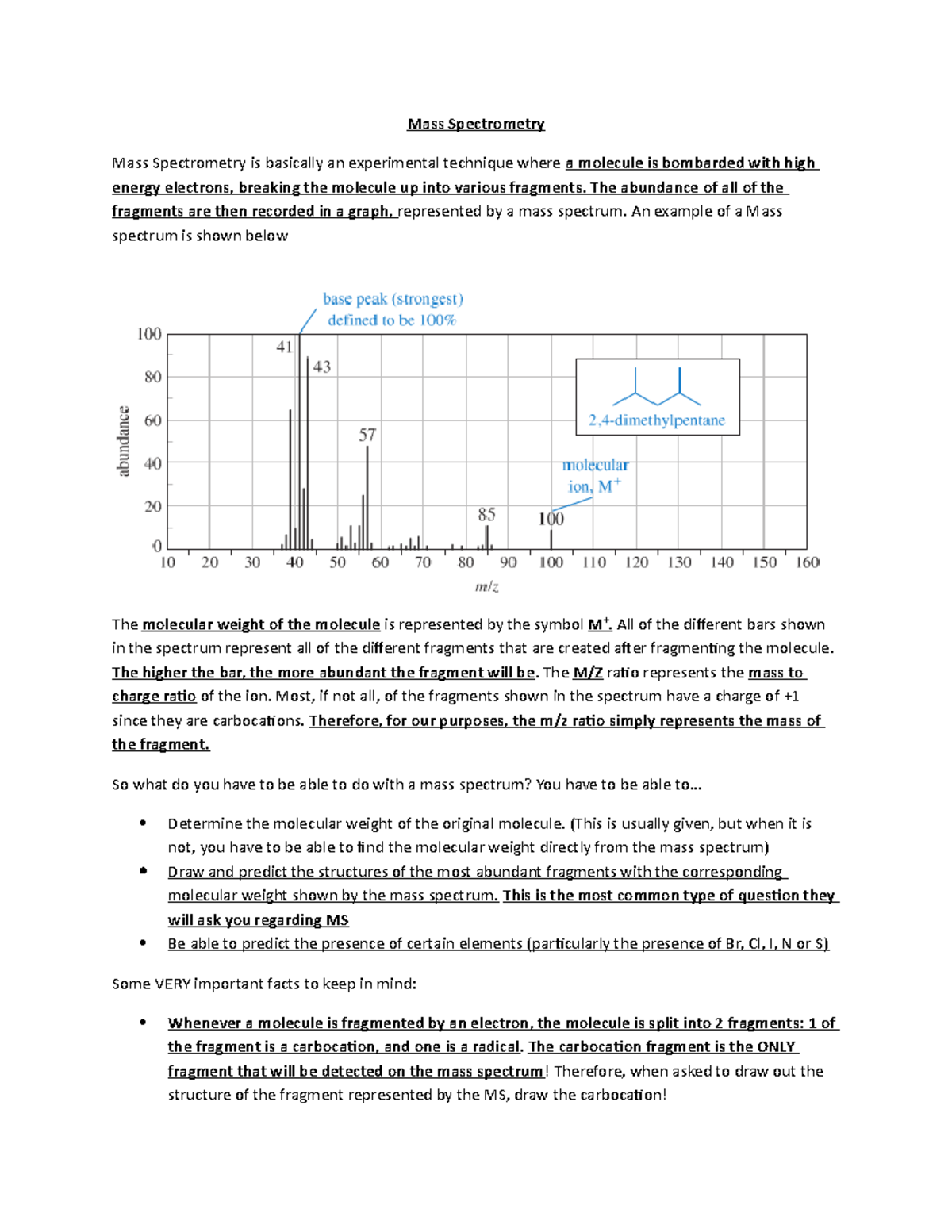 Mass Spectrometry guide - Mass Spectrometry Mass Spectrometry is basically an experimental ...