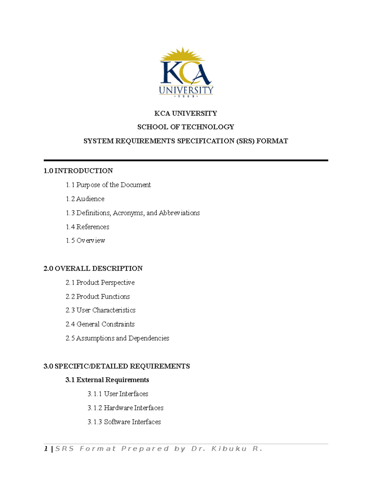 SRS Format - some guide to writing project and solving math problems ...