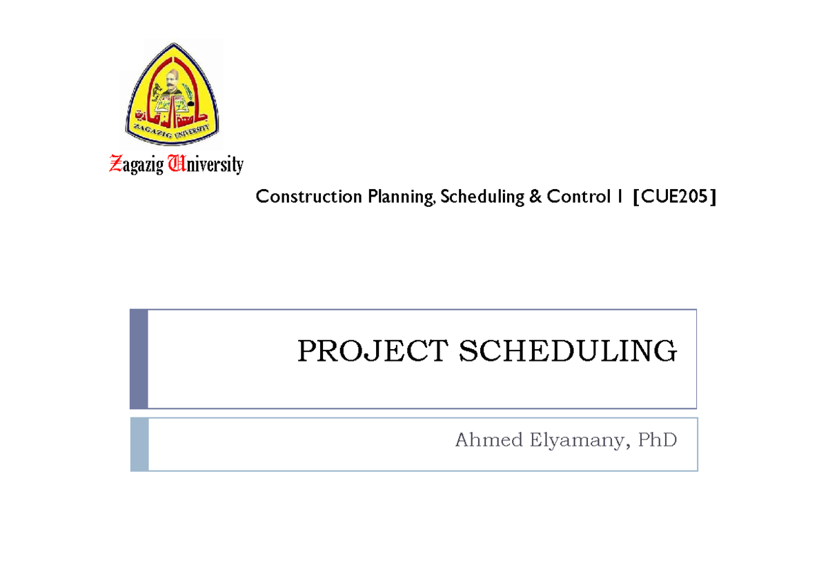 Scheduling - - Studocu