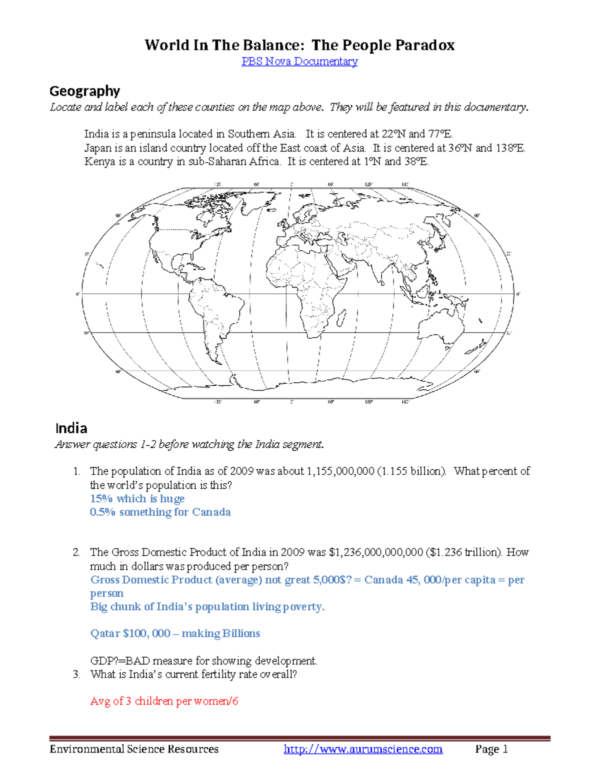 Documents - World In The Balance: The People Paradox PBS Nova ...