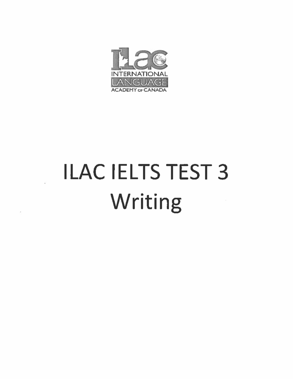 3. ILAC Ielts Test 03 - Writing - ingles - Studocu