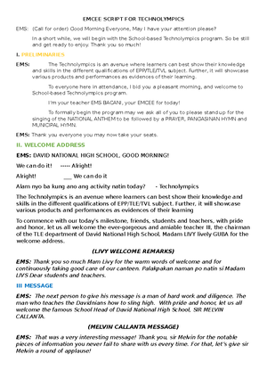 Emcee Script FOR Brigada Eskwela - EMCEE SCRIPT FOR BRIGADA ESKWELA ...
