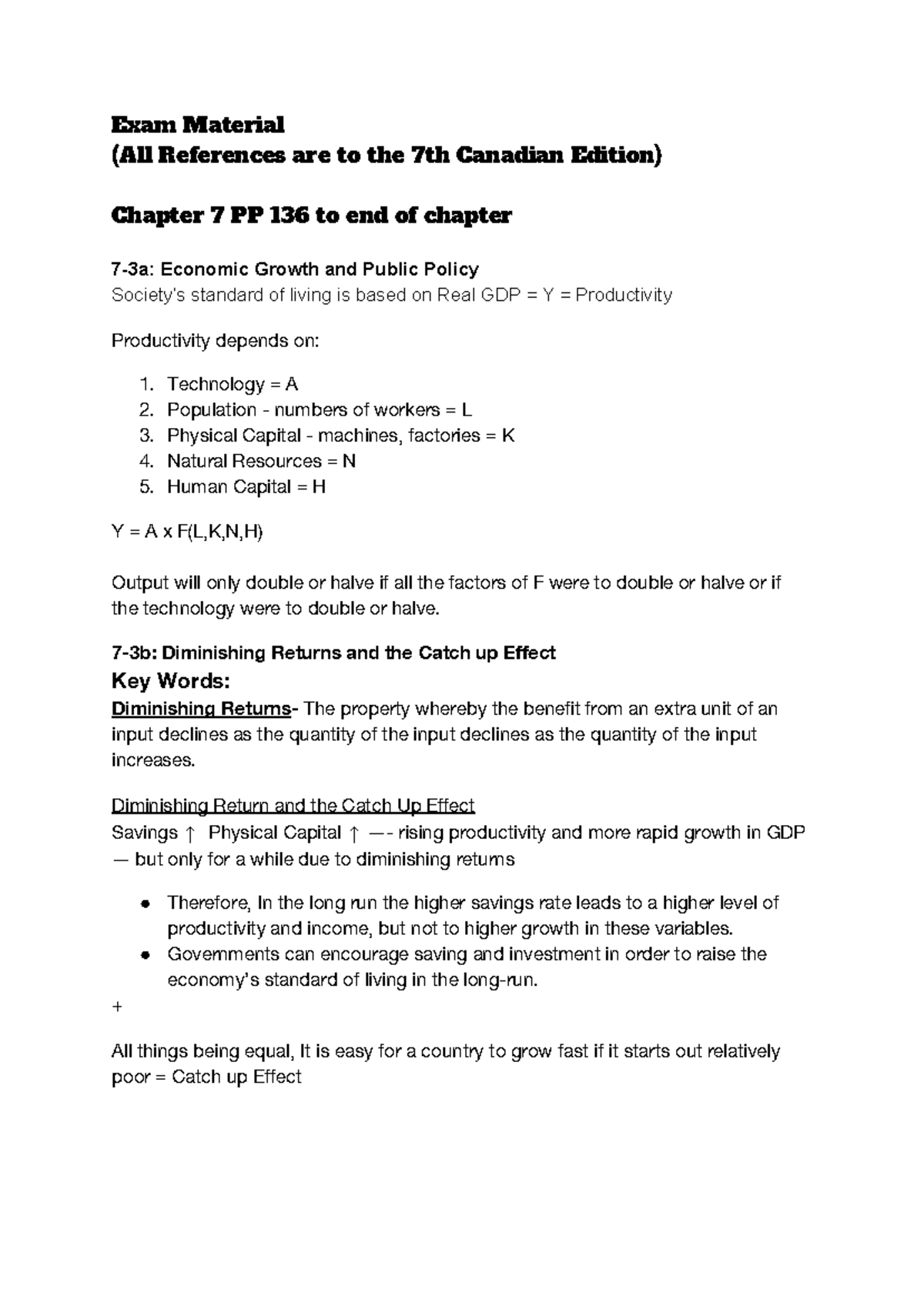 Exam Material - Summary Economics 203 - Exam Material (All References ...