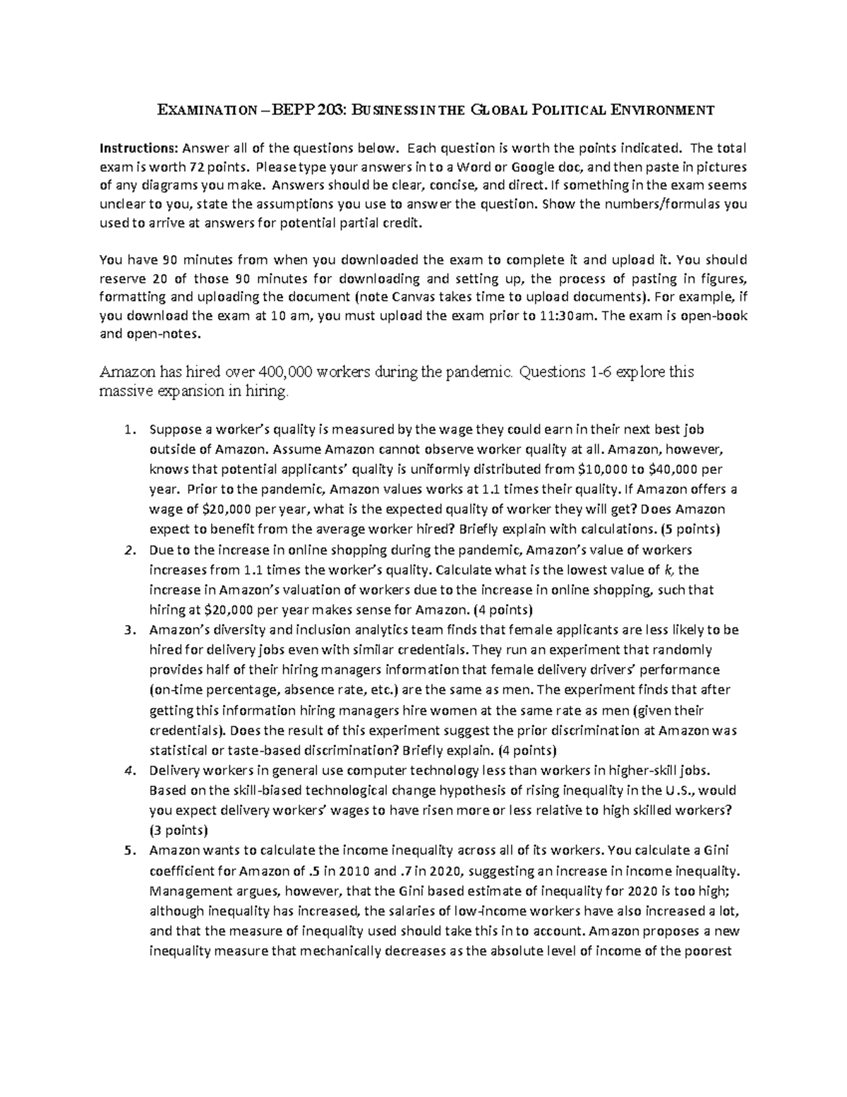 BEPP203 second exam practice Qs - EXAMINATION – BEPP 203: BUSINESS IN ... BEPP203 second exam practice Qs - EXAMINATION – BEPP 203: BUSINESS IN ...