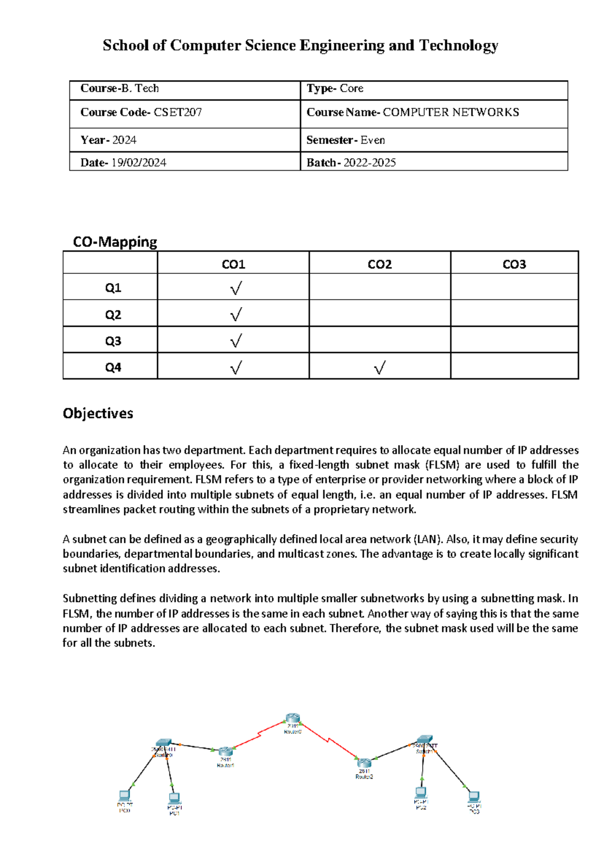 CN-CSET-207-Lab assignment 6 - School of Computer Science Engineering ...